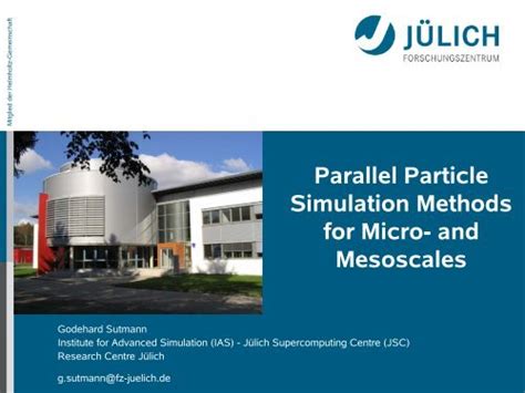 Parallel Particle Simulation Methods For Micro And Mesoscales
