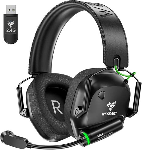 Weseary Wireless Gaming Headset 2 4ghz And Bluetooth 5 4 Gaming Headphones With Enc Mic Ultra Low