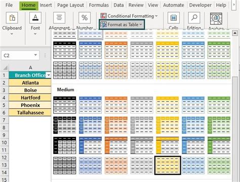 Excel Table Styles And Formats Examples How To Create
