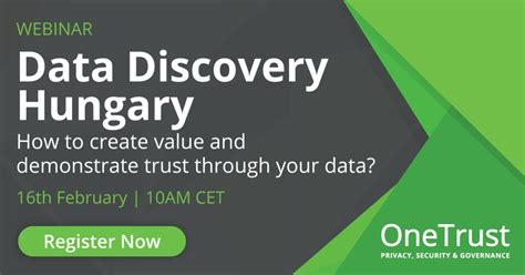 Onetrust On Linkedin Join The Webinar Data Discovery Hungary How To Create Value And…