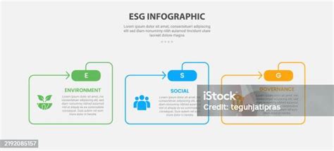 슬라이드 프리젠테이션을 위한 폴더 모양과 화살표선이 있는 3포인트 템플릿이 있는 Esg 인포그래픽 개요 스타일 0명에 대한 스톡 벡터 아트 및 기타 이미지 Istock