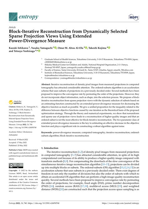 Pdf Block Iterative Reconstruction From Dynamically Selected Sparse