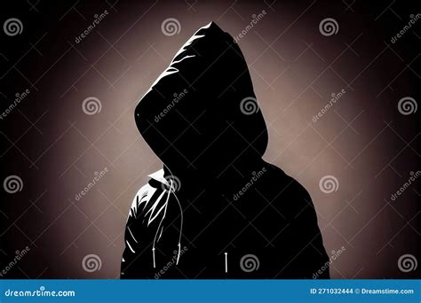 hacker wearing a black hooded jacket generative ai generative ai stock illustration