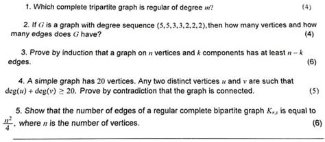 Which Complete Tripartite Graph Is Regular Of Degree M If G Is A Graph With Degree
