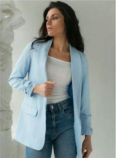 Блакитний піджак Bsb — ціна 260 грн у каталозі Піджаки і жакети Купити жіночі речі за доступною