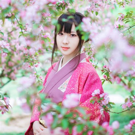 樱花和服配美人女生头像1张单张头像刻爱头像网