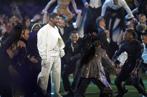 Usher Super Bowl Lviii Halftime Alicia Keys Lil Jon Ludacris And More Join Stage