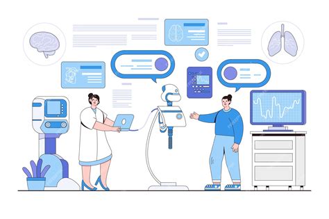 Premium Vector Artificial Intelligence In Healthcare Concept With Person Interacting With