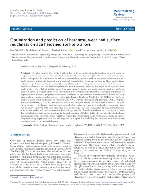 Pdf Optimization And Prediction Of Hardness Wear And Surface Roughness On Age Hardened