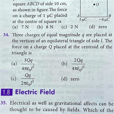 Three Charges Of Equal Magnitude Q Are Placed At The Vertices Of An Equilateral Triangle Of Side