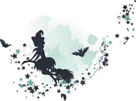 Png免抠元素 万圣节风格的女巫骑扫帚插画 素材免费下载 756像素 Eps格式 编号42781881 千图网