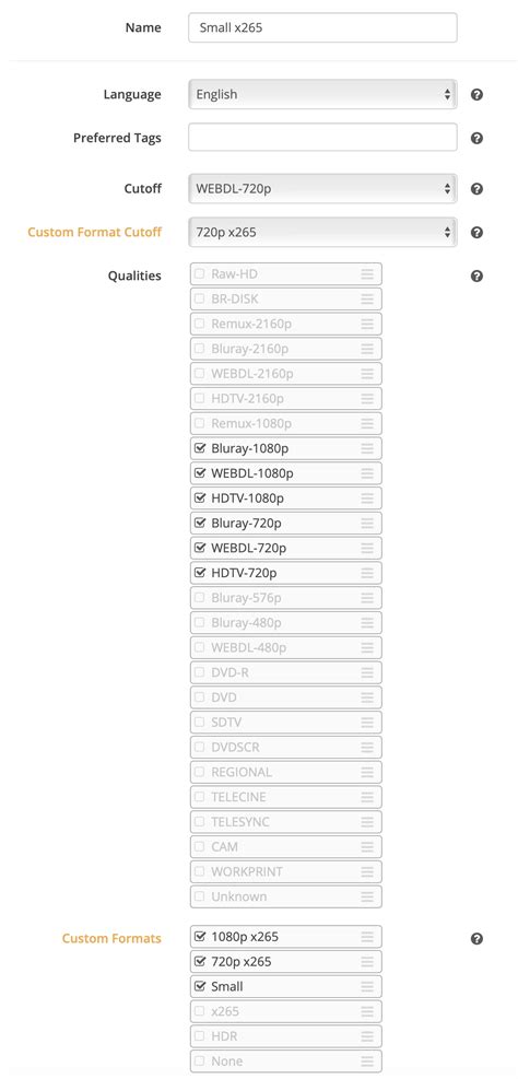 Updated Quality Profiles Custom Format With Resolution And Size R
