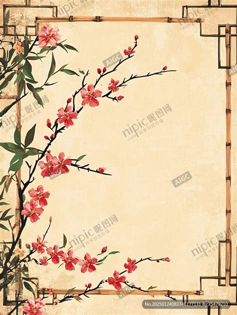 Ai创作图古风古典梅花背景 古典古风复古梅花图 古典古风复古梅花 工笔梅花背景 工笔手绘红墙梅花 手绘梅花背景 古风花卉画框 复古梅兰竹菊 古典中式装饰画梅花 红色梅花边框纹理 中式梅花阁楼