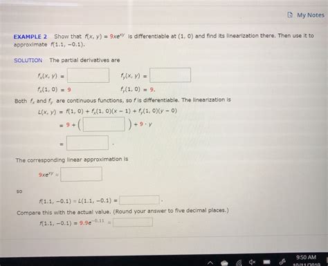 Solved B My Notes Example 2 Show That F X Y 9xe