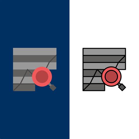 Analysis Analytic Analytics Chart Data Graph Icons Flat And Line Filled Icon Set Vector Blue