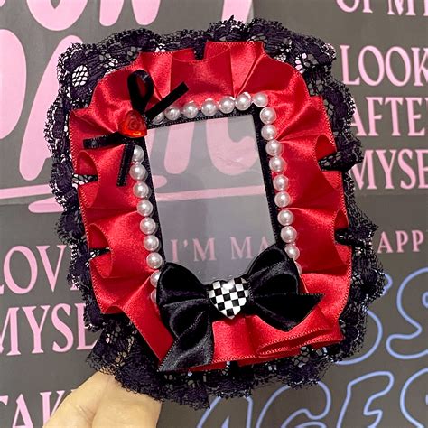 ️고스 블랙 레드 레이스 리본 포카 탑로더 탑꾸 아이디어스