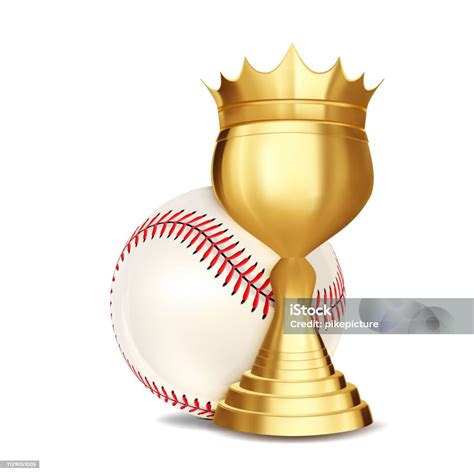 야구 수상 벡터입니다 야구 공 골든 컵입니다 배너 광고입니다 스포츠 이벤트 발표입니다 공모전 발표 게임 리그 디자인입니다 우승 그림 1위에 대한 스톡 벡터 아트 및 기타