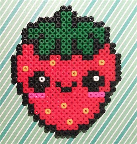 Strawberry Perler Beads Designs