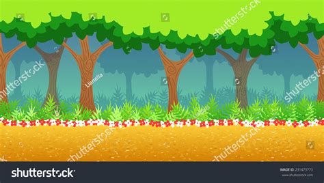 Forest Game Background 2d Game Application Stock Vector 231473773 Shutterstock