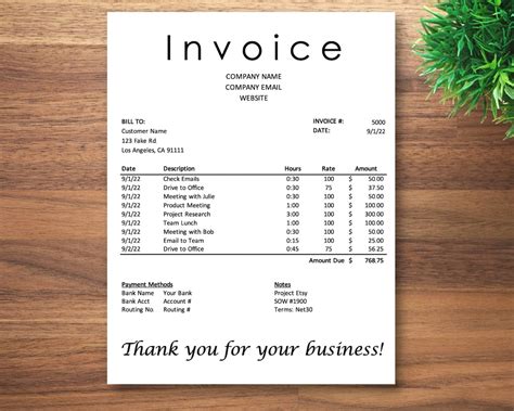Simple Invoice Template Excel Template Downloadable Invoice Freelance Invoice Excel
