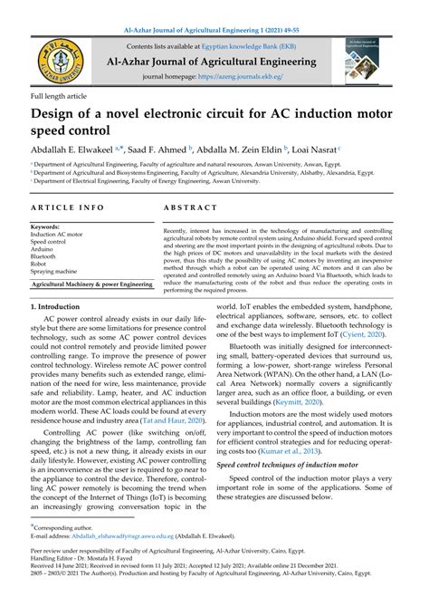 PDF Design Of A Novel Electronic Circuit For AC Induction Motor Speed Control