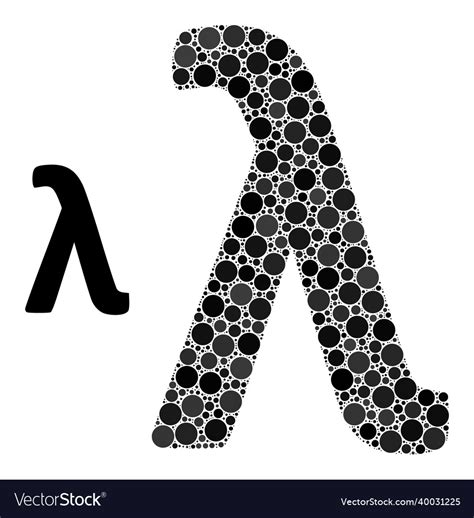 Lambda Greek Lowercase Symbol Composition Vector Image