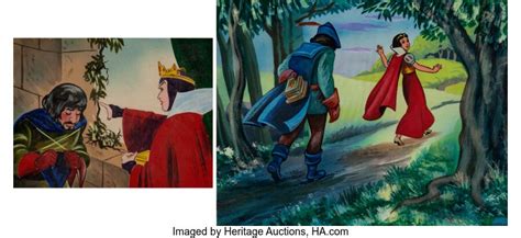 Snow White And The Seven Dwarfs The Huntsman With Evil Queen And Snow