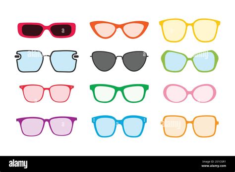 Twelve Pairs Of Glasses And Sunglasses In Various Colors And Styles