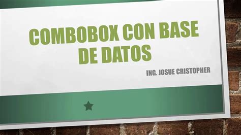 Llenar Combobox Con Base De Datos Youtube