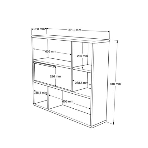Wall Mounted Bookshelf With 6 Compartments Harad Mobili Rebecca