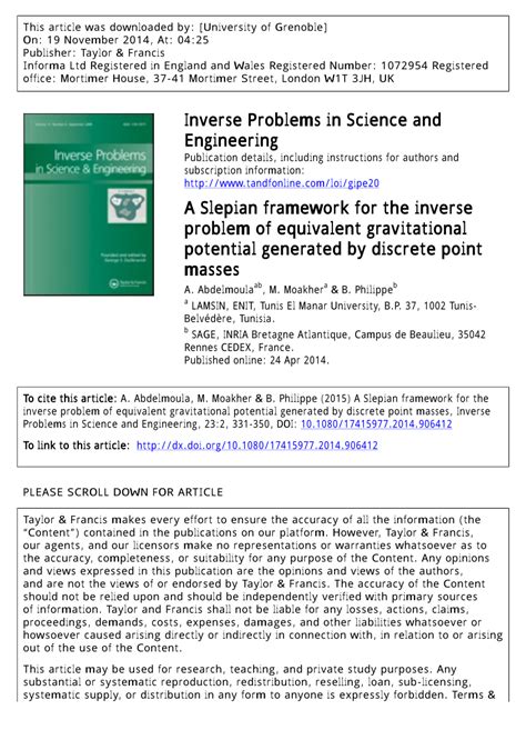 pdf on solving some inverse problems in physical geodesy