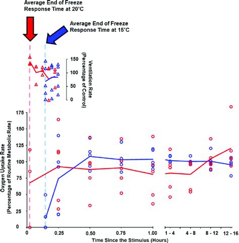 Lower Panel Is Oxygen Uptake As A Percentage Of Routine Metabolic Rate Download Scientific
