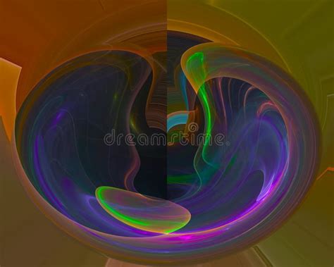 Abstract Fractal Style Science Creative Swirl Effect Dynamic Vibrant Backdrop Graphic Curl