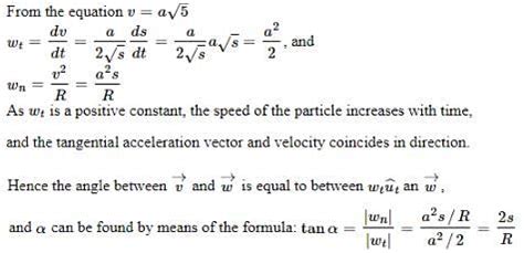A Particle Moves Along An Arc Of A Circle Of Radius R Its Velocity Depends On The Distance