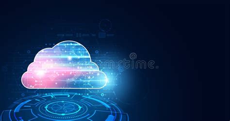 abstract cloud technology with big data and interface concept