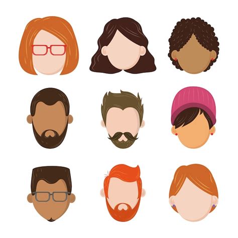 Premium Vector Set Of People Faceless Characters Cartoons