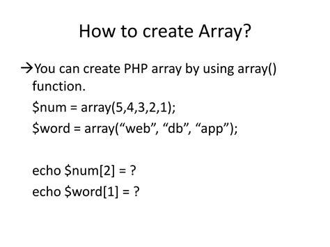 41 Php Arrays Ppt
