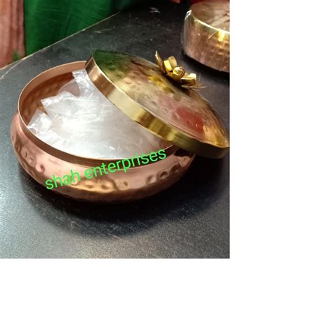 Metal Copper And Gold Plated Handi Box Sizedimension 8 Inches At Rs