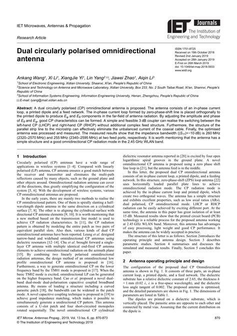 A Dual Circularly Polarized Omnidirectional Antenna
