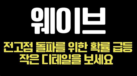 웨이브 코인 분석 전고점 돌파를 위한 확률 급등 작은 디테일이 전부입니다 웨이브코인전망 웨이브코인호재 웨이브코인시세