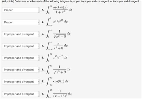 Solved Determine Whether Each Of The Following Integrals Is