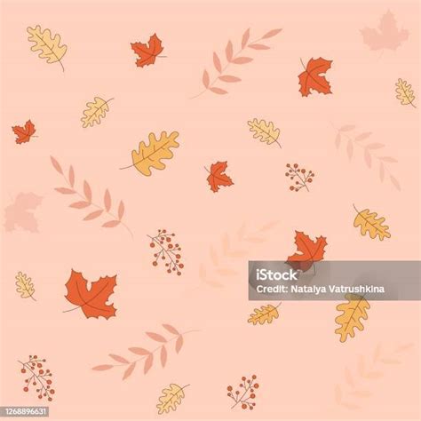 단풍나무 잎 단풍 잎 재 베리 소브 브런치 야자수와 꽃 의 원활한 패턴을 남깁니다 단풍 나무 잎 벡터 일러스트와 가을 패턴 포장지를 위한 파스텔 색상의 플랫 디자인 0명에