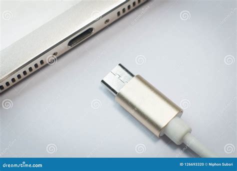 Cable Usb Type C It Connection Device Close Up Image Stock Photo Image Of Communication