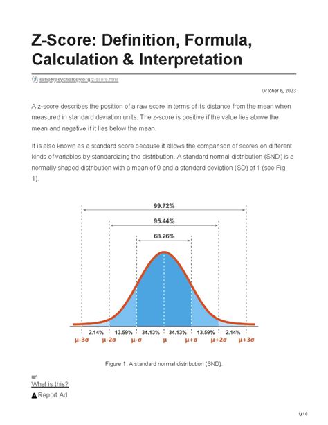 Simplypsychology Org Z Score Definition Formula Calculation Interpretation October 6 2023