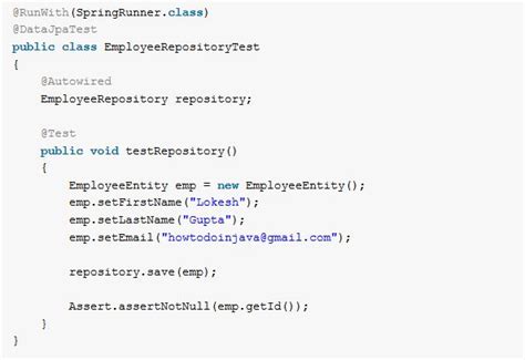 Spring Boot Datajpatest Testing Jpa Repository