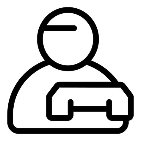 Premium Vector Construction Worker Holding A Toolbox Outline Icon Construction Industry