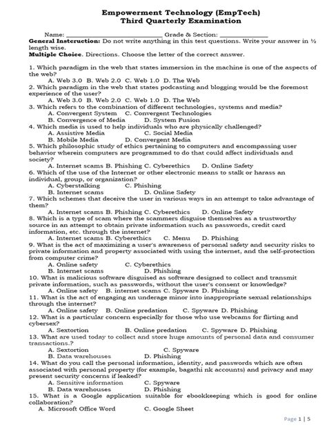 Emptech Slhts Weeks 1 7 Summative Test Answer Key Pdf Spyware Phishing