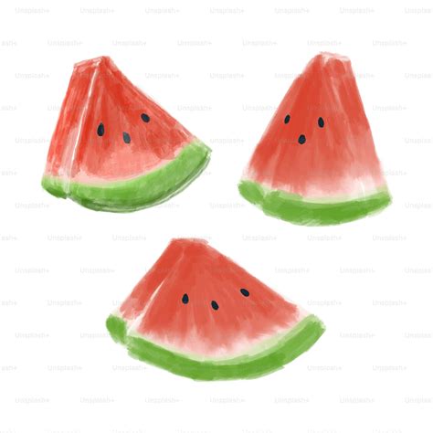 흰색 배경에 수박 조각 그림 벡터 Unsplash의 수박 이미지