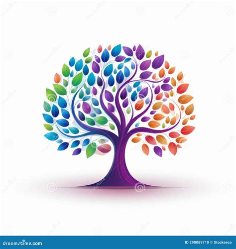 Colorful Tree Of Color Vector Concept Design For Dementia Care Stock