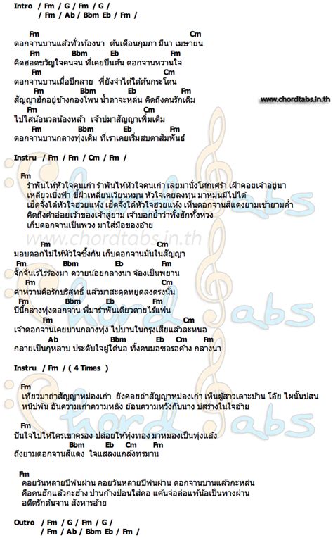 ดอกจานประหารใจคอร์ด คอร์ด ดอกจานประหารใจ ศุกลวัฒน์ คณารศ อติรุจ สิงหอำพล และปอยฝ้าย มาลัยพร